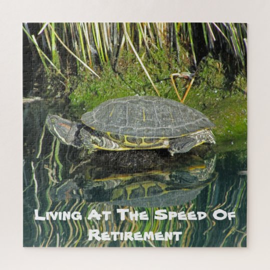 Retired Life Turtle Water Reflection Retirement Jigsaw Puzzle | Zazzle.com