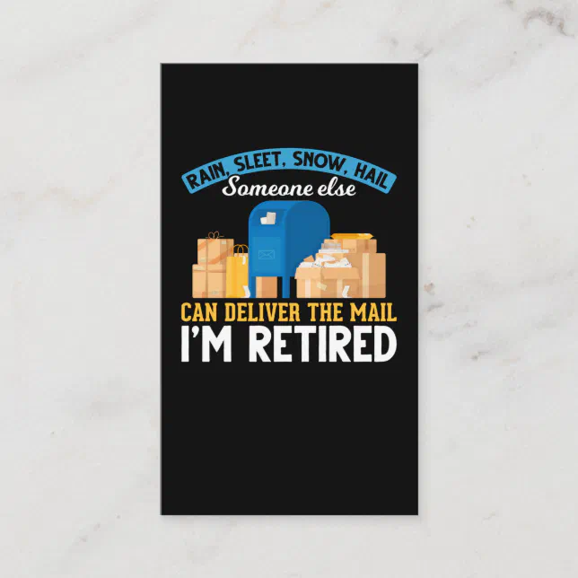 Retired Mailman Postal Worker Retirement Business Card | Zazzle