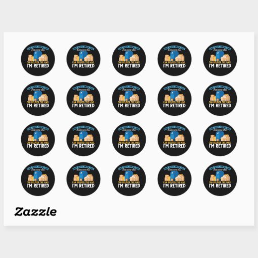 Retired Mailman Postal Worker Retirement Classic Round Sticker | Zazzle