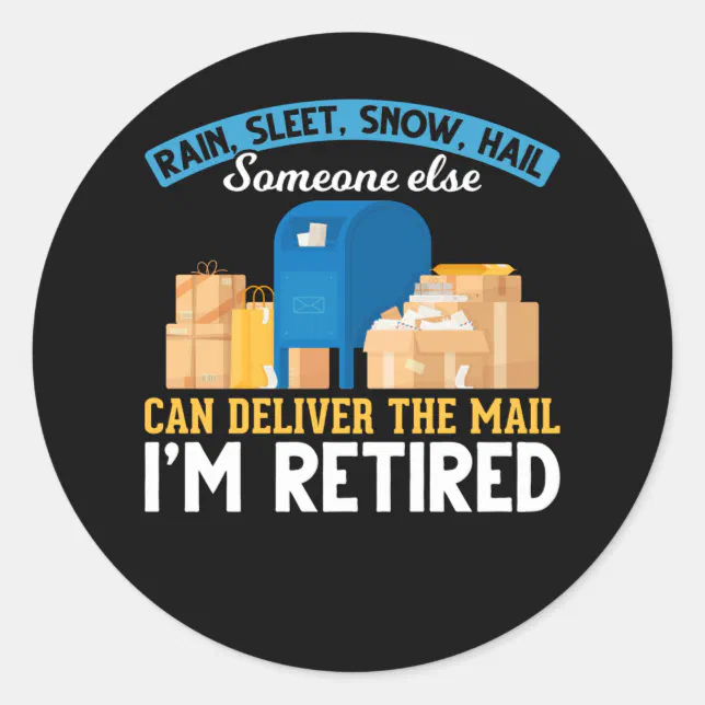 Retired Mailman Postal Worker Retirement Classic Round Sticker | Zazzle