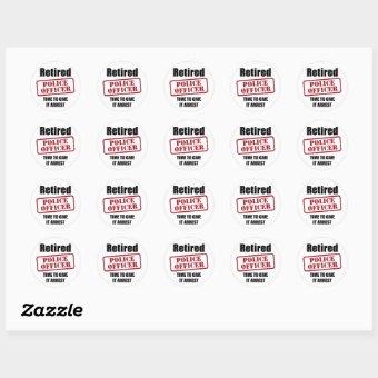 Retired Police Officer Classic Round Sticker | Zazzle