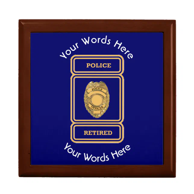 Retired Police Officer Shield Keepsake Box | Zazzle