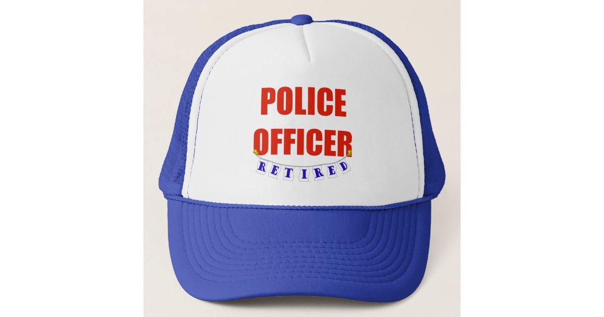 RETIRED POLICE OFFICER TRUCKER HAT | Zazzle