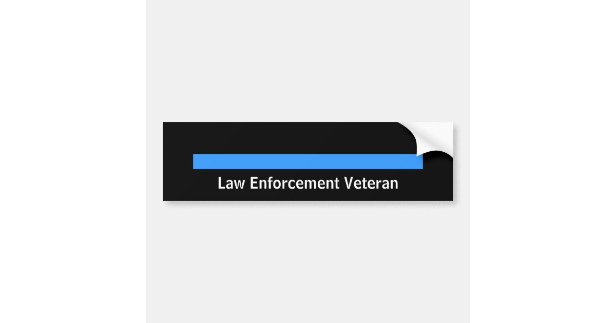 Retired Police Sheriff Law Enforcement Blue Line Bumper Sticker | Zazzle