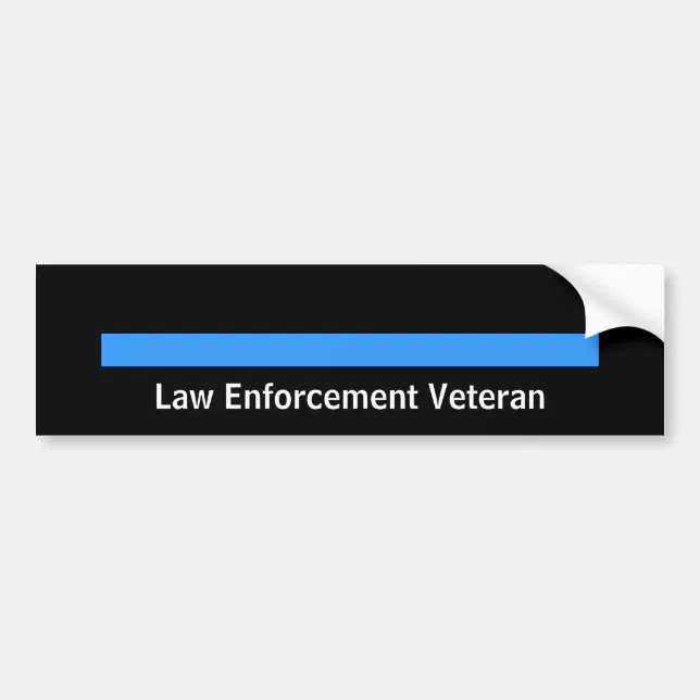 Retired Police Sheriff Law Enforcement Blue Line Bumper Sticker | Zazzle