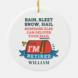 Retired Postal Worker Custom Mailman Retirement Ceramic Ornament | Zazzle
