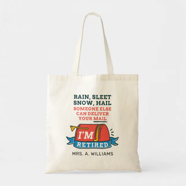 Retired Postal Worker Custom Mailman Retirement Tote Bag | Zazzle