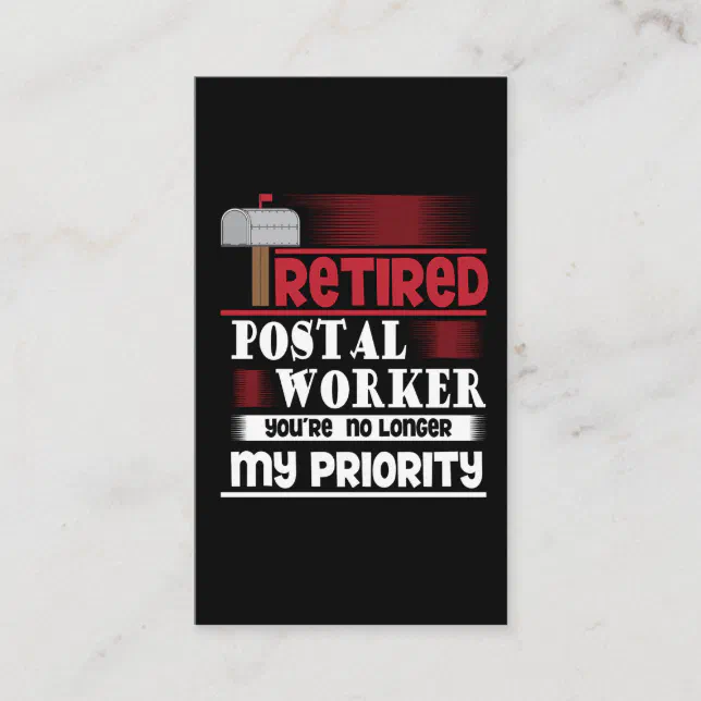 Retired Postal Worker Funny Deliverer Retirement Business Card | Zazzle