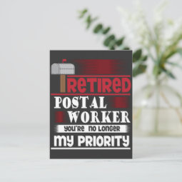 Retired Postal Worker Funny Deliverer Retirement Postcard | Zazzle