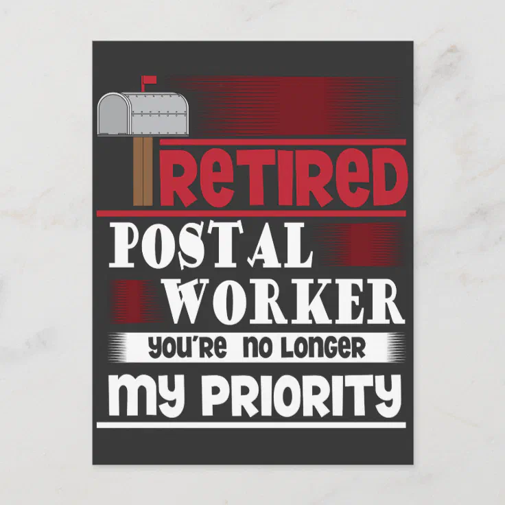 Retired Postal Worker Funny Deliverer Retirement Postcard | Zazzle