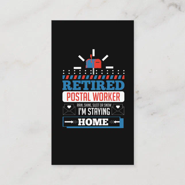 Retired Postal Worker Funny Postman Retirement Business Card | Zazzle