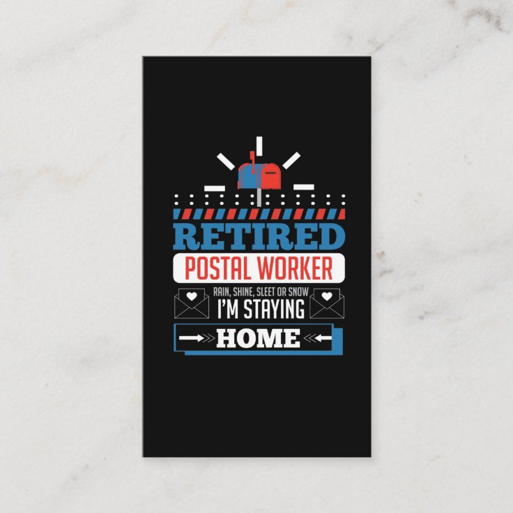 Retired Postal Worker Funny Postman Retirement Business Card | Zazzle