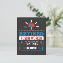 Retired Postal Worker Funny Postman Retirement Postcard | Zazzle
