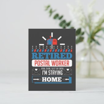 Retired Postal Worker Funny Postman Retirement Postcard | Zazzle