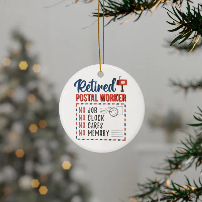 Retired Postal Worker Letter Carrier Retirement Ceramic Ornament | Zazzle