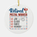 Retired Postal Worker Letter Carrier Retirement Ceramic Ornament | Zazzle