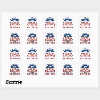 Retired Postal Worker Mailman Retirement Keepsake Square Sticker | Zazzle