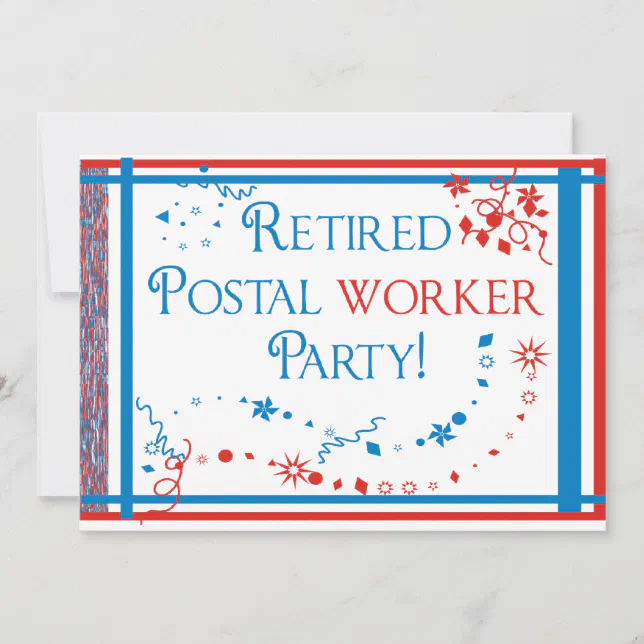 Retired Postal Worker Party Invitations USPS | Zazzle