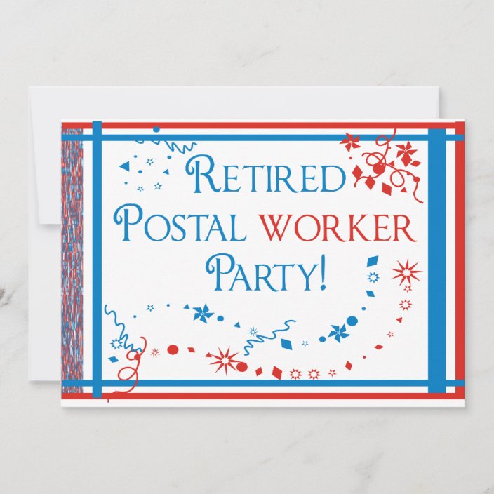Retired Postal Worker Party Invitations USPS | Zazzle.com