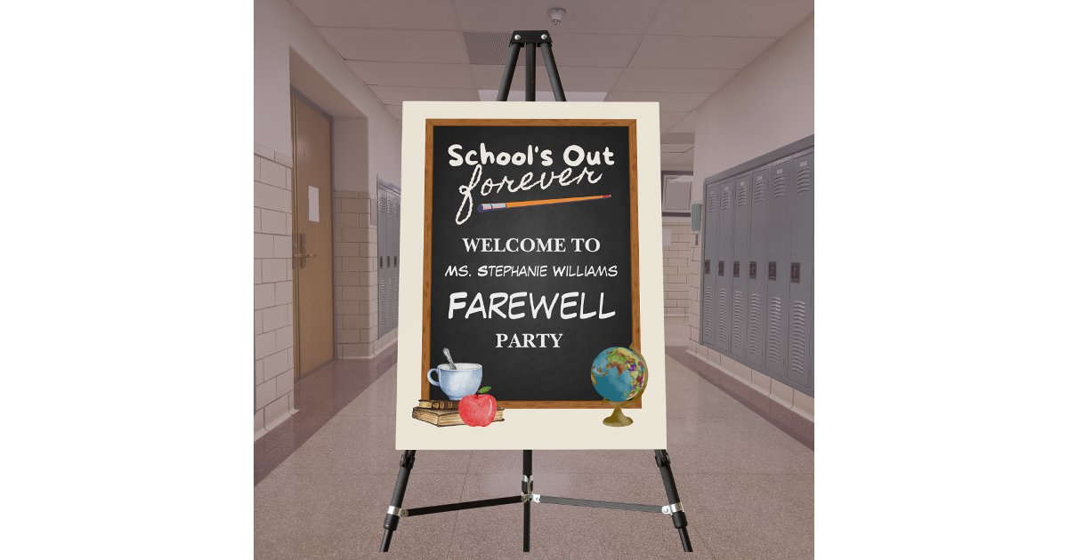 Retired Teacher Chalkboard Farewell Party Foam Board | Zazzle