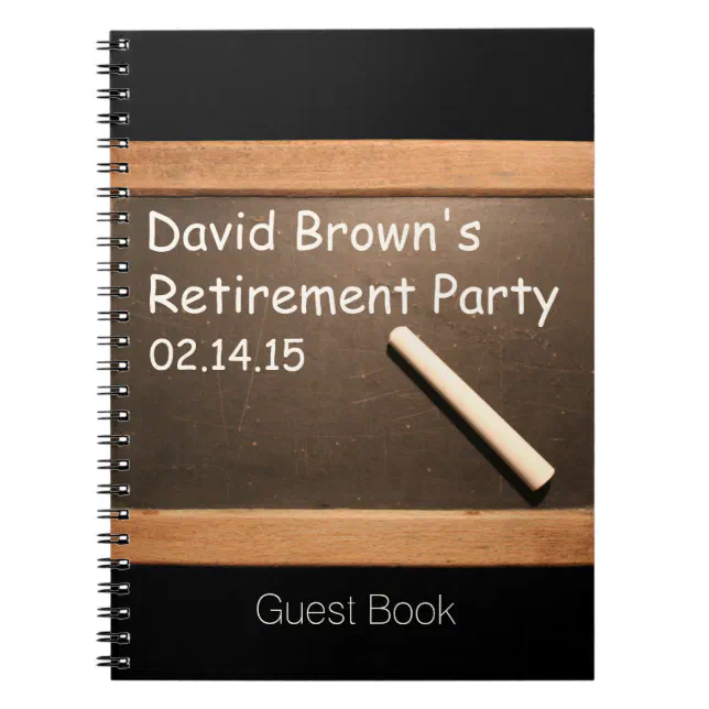Retired Teacher Retirement Party GuestBook Notebook | Zazzle