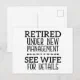 Retired Under New Management See Wife For Details Postcard | Zazzle
