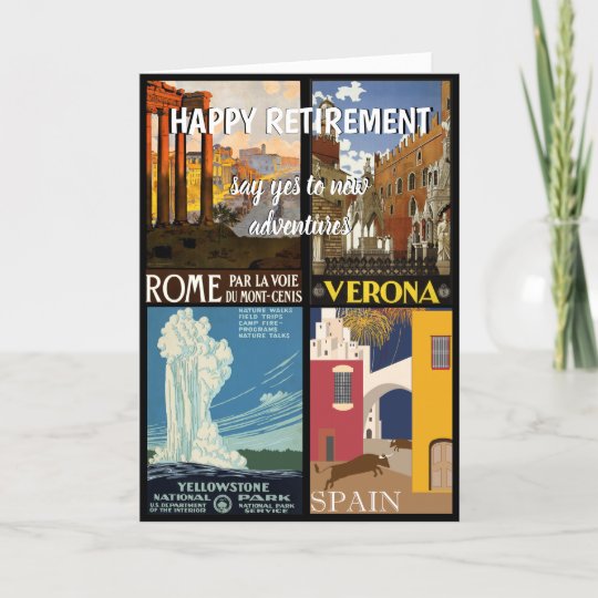 Retirement Adventures Vintage Travel Posters Card | Zazzle.com