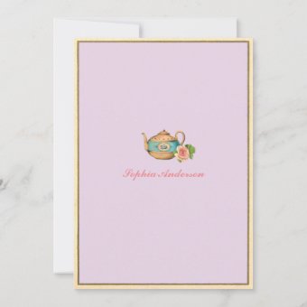 Retirement afternoon tea party invitation purple | Zazzle