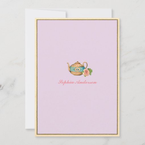 Retirement afternoon tea party invitation purple | Zazzle