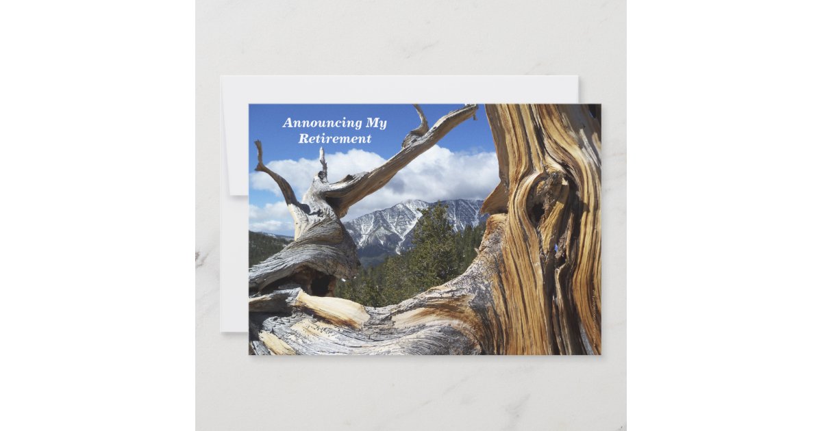 Retirement Announcement Mountain Thru Tree | Zazzle