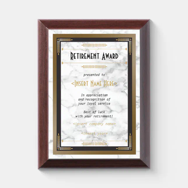 Retirement Award Plaque | Zazzle