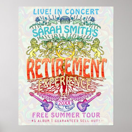 Retirement Band Concert Welcome Neon Retro 70s Poster | Zazzle.com