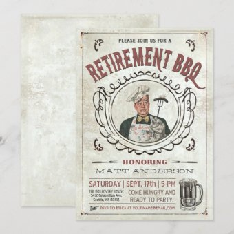 Retirement BBQ Invitations v.3 | Zazzle