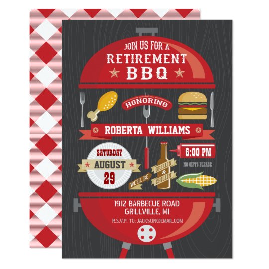 Retirement BBQ Party Invitation | Zazzle.com