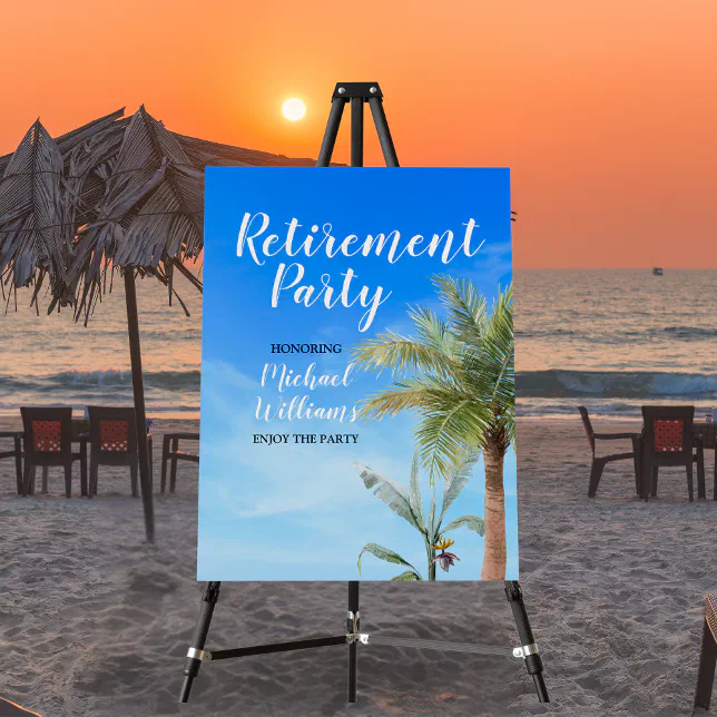 Retirement Beach Theme Party Friends Food Fun Foam Board | Zazzle