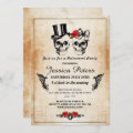 Retirement Birthday Skulls Invite Halloween Rose | Zazzle