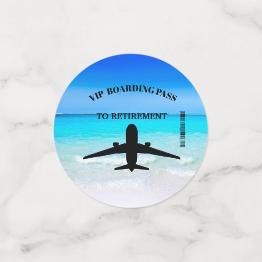 Retirement Boarding Pass Destination Beach Scene Confetti | Zazzle
