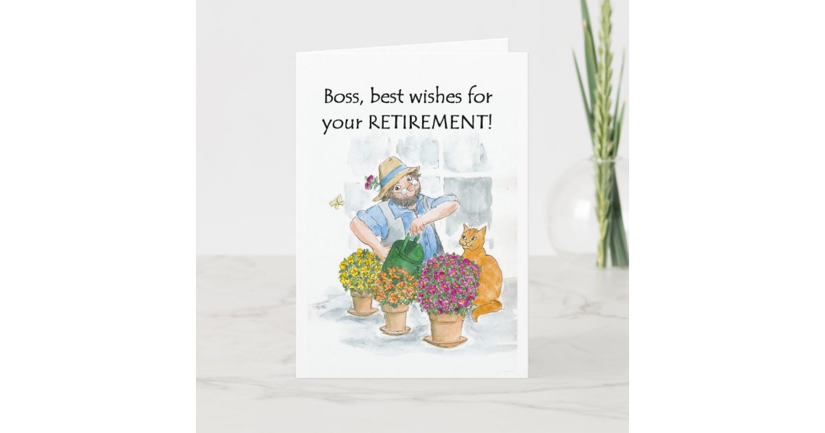Retirement Card for a Boss - Gardener | Zazzle