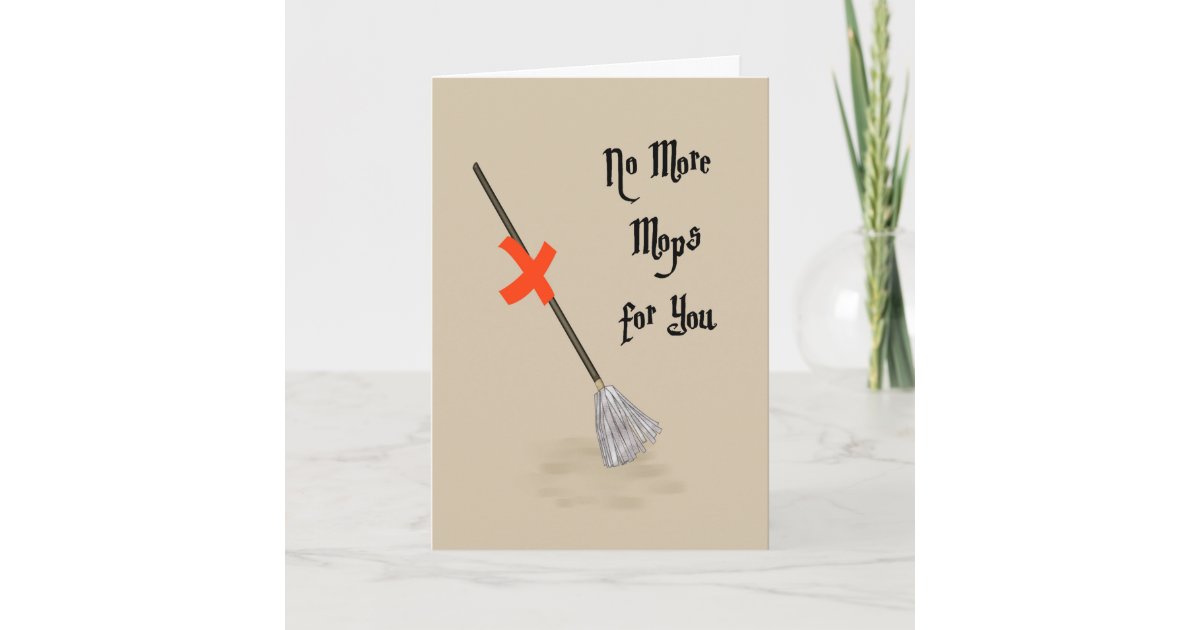 Retirement Card for Janitor with Mop | Zazzle