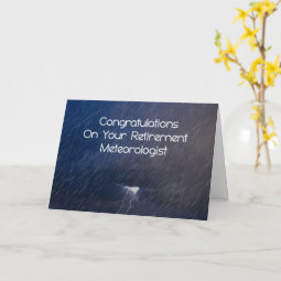 Retirement Card for Meteorologist, Stormy Weather | Zazzle