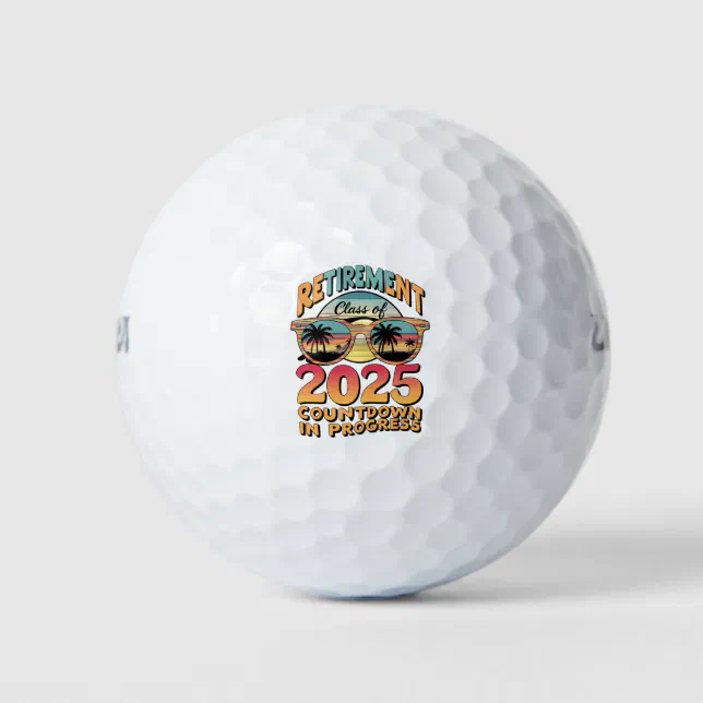 Retirement Class Of 2025 Countdown In Progress Golf Balls | Zazzle