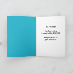 Retirement Congrats, Funny - You're Such a Quitter Card | Zazzle