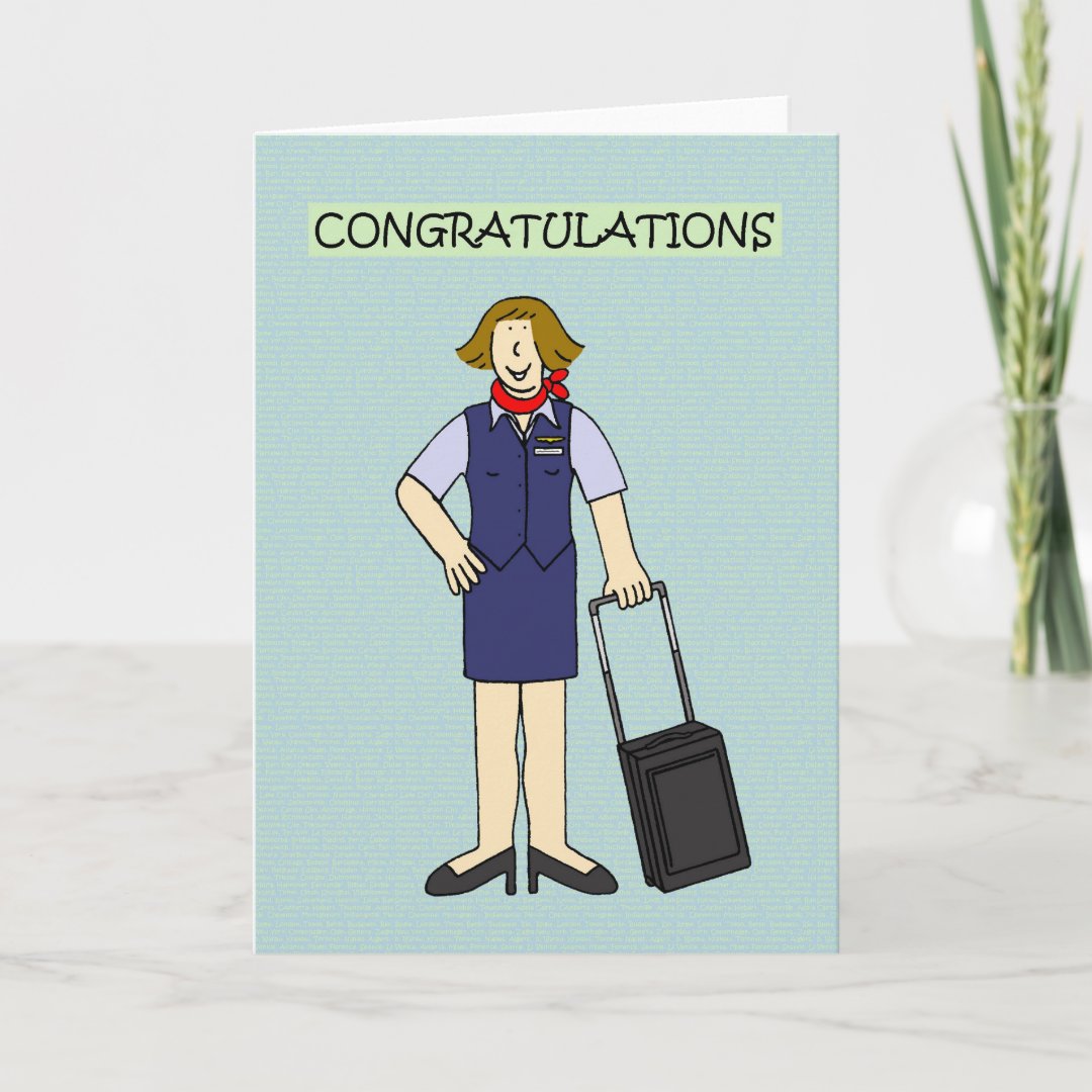 Retirement Congratulations Cabin Crew Card | Zazzle