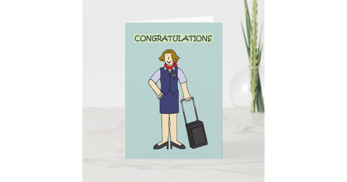 Retirement Congratulations Cabin Crew Card | Zazzle