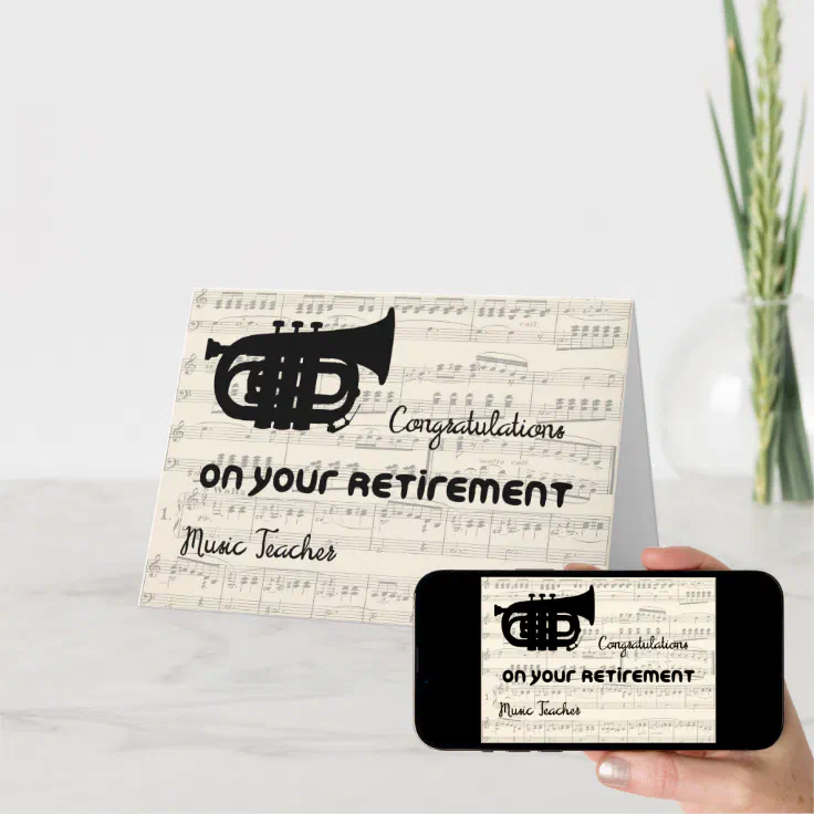 Retirement Congratulations Card for Music Teacher | Zazzle