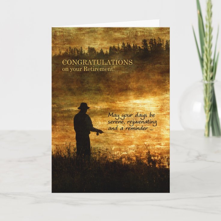 Retirement Congratulations Fisherman Fishing Card | Zazzle
