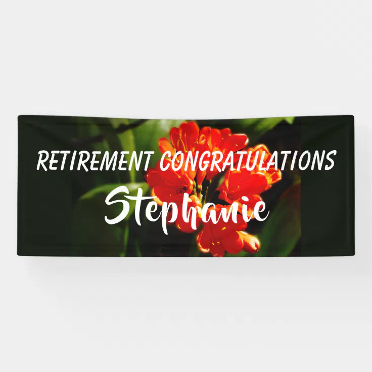 Retirement Congratulations Jumbo Orange Flower Banner | Zazzle