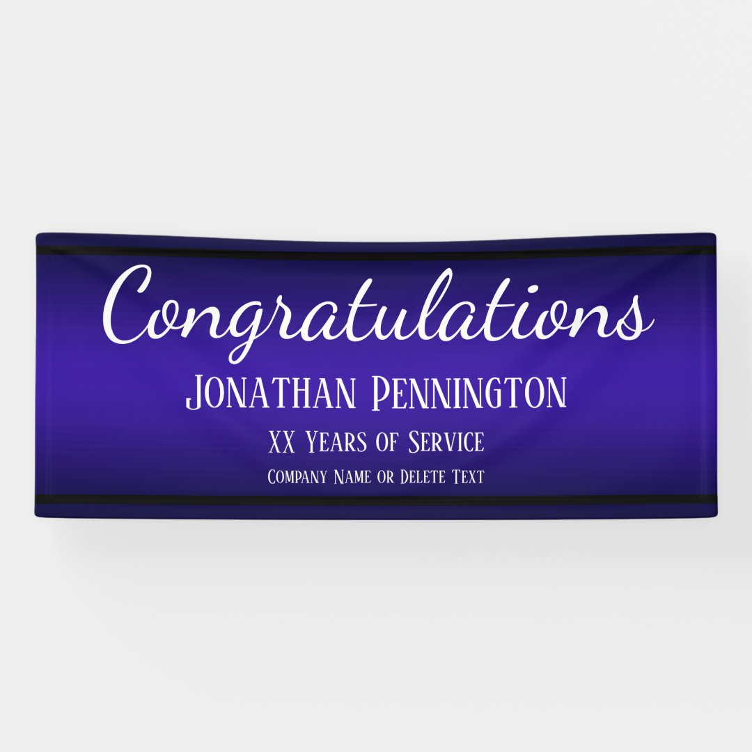 Retirement Congratulations Years of Service Blue Banner | Zazzle