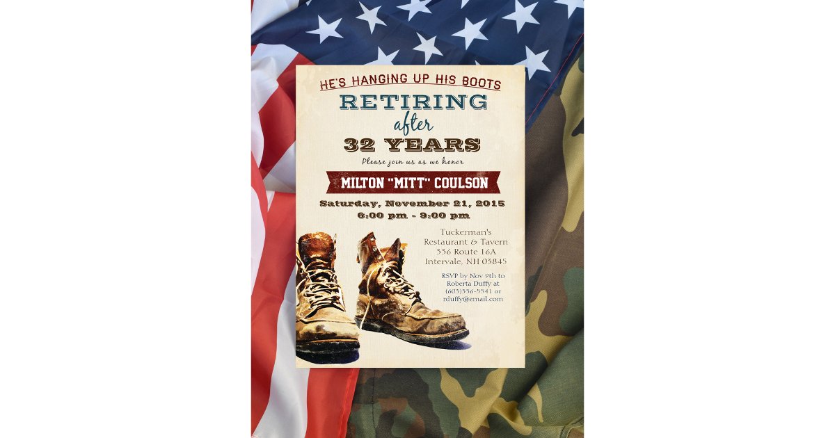 Retirement Construction Military Invitation | Zazzle