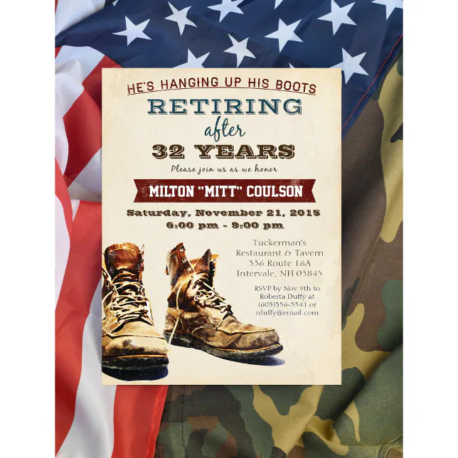 Retirement Construction Military Invitation | Zazzle